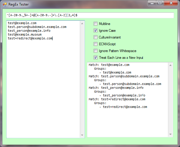Input Validation using Regular Expressions