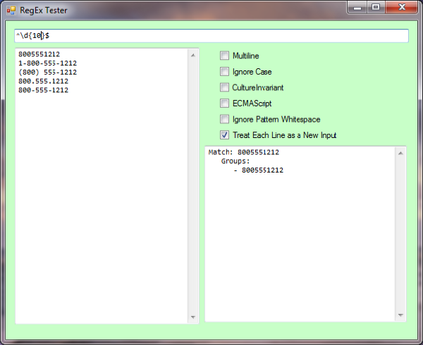 Input Validation using Regular Expressions